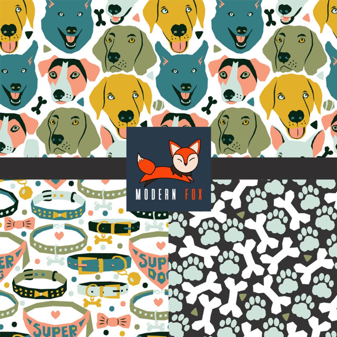 Dog Life Fabric, Cute Dog Fabric, Custom Printed Fabric (DG44) - Etsy
