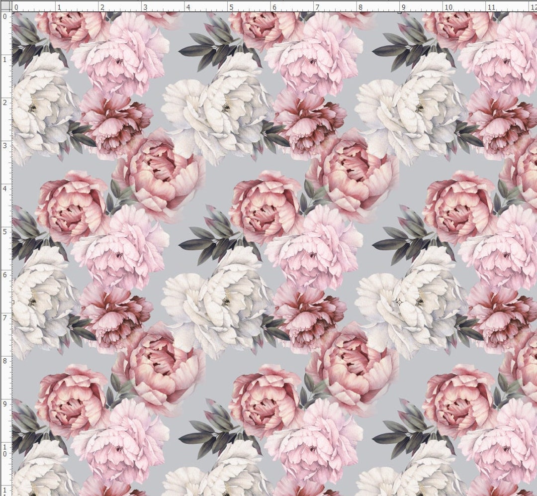 Vintage Peony Floral Pattern Fabric Flower Fabric Custom - Etsy