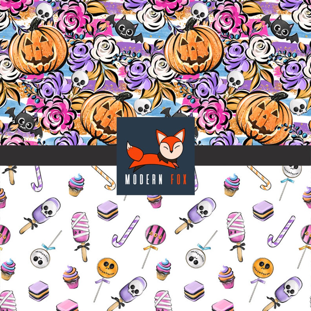 Happy Halloween Fabric by the Yard, Halloween Pumpkin Fabric, Cute ...