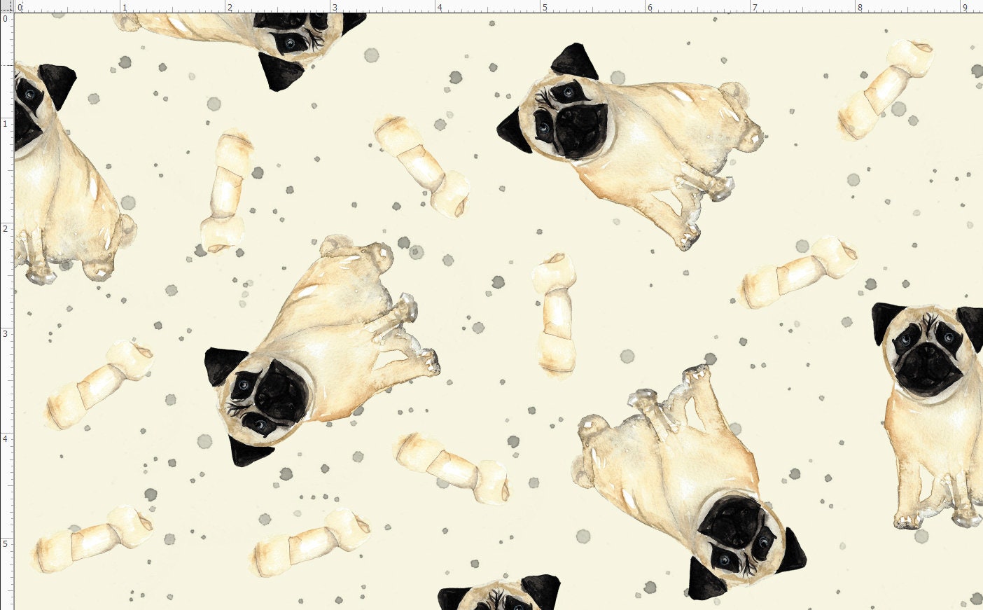 Adorable Pug Dog Fabric by the Yard Dog Head Faces Pug - Etsy