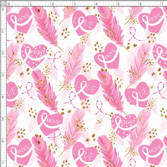 Breast Cancer Awareness Fabric Breast Cancer Fabric by the - Etsy