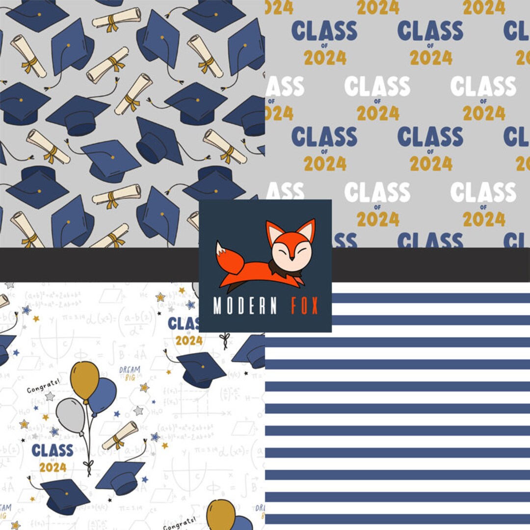 GRAD8 Class of 2024, Graduation Fabric, Celebration Fabric, Party ...