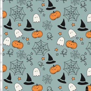 Happy Halloween Fabric by the Yard, Cute Ghost Fabric, Cute Halloween ...