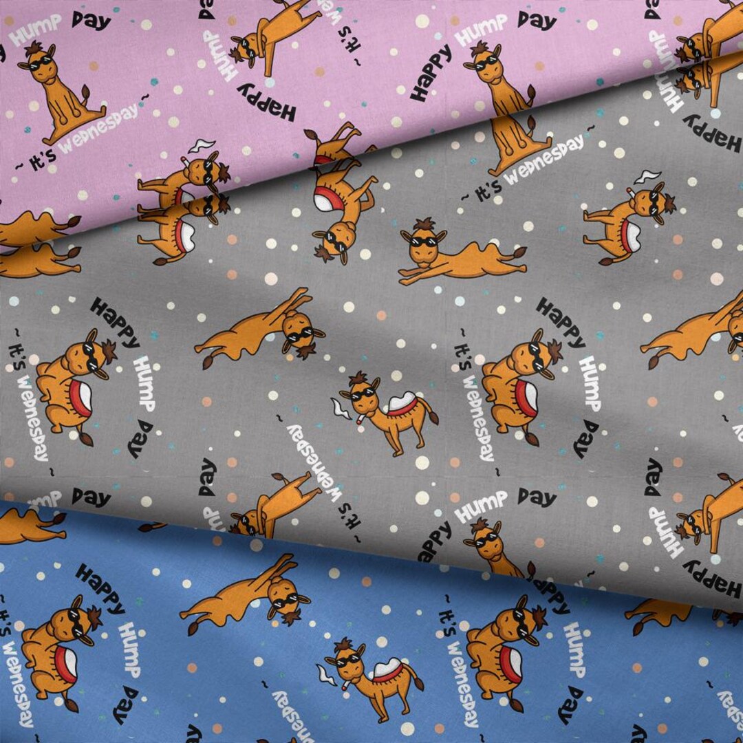 CAML2 - Happy Hump Day Fabric, Camel Fabric, Desert Camel Fabric, Cute ...