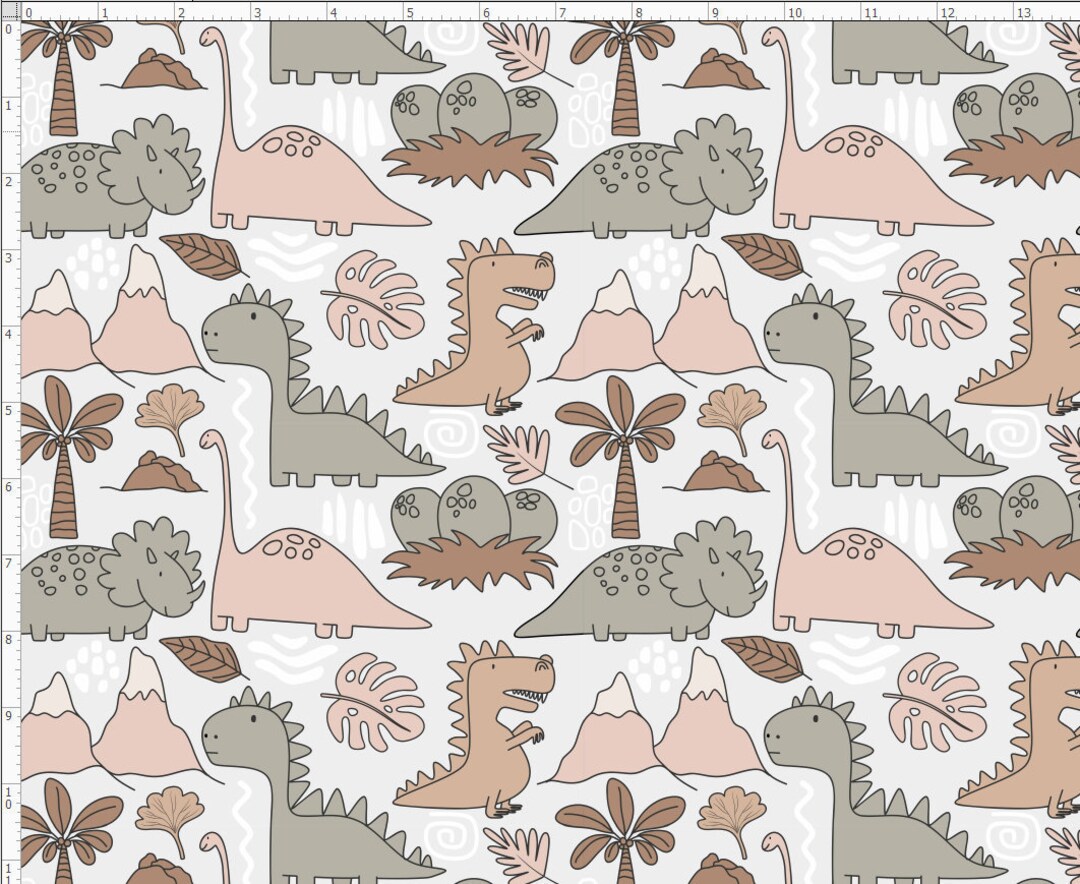 Dinosaur, Dino Dinosaurs Pattern, Dino Fabric, Dinosaur Fabric, Custom ...