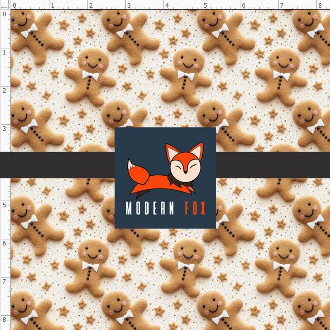 WNT331 - Christmas Gingerbread Man Fabric, Gingerbread Man Fabric ...