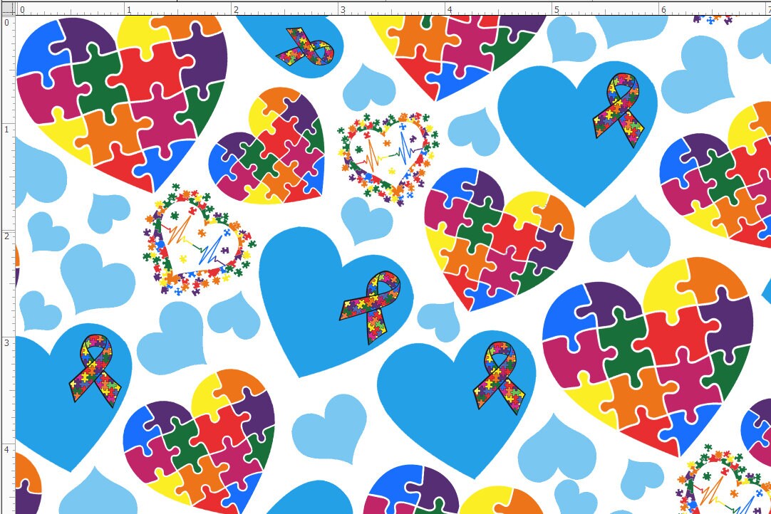 Autism Awareness Fabric Autism Ribbon Fabric by the Yard - Etsy