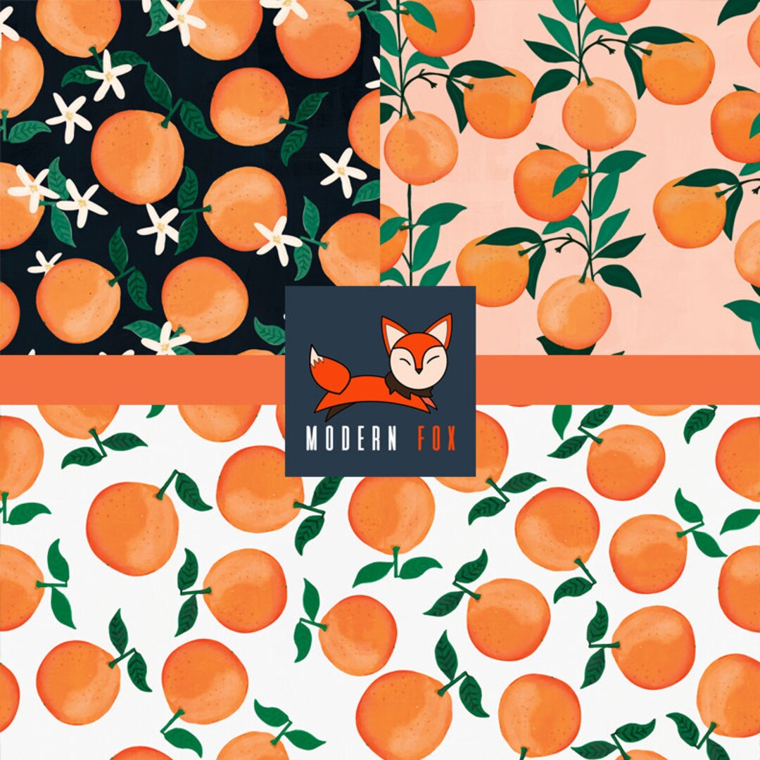 MDR4 Mandarin Orange Fabric Pattern, Orange Fabric, Summer Fabric ...
