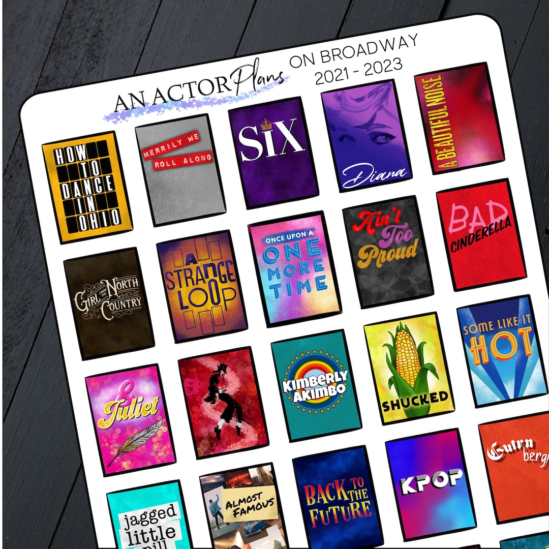 On Broadway // 2021 - 2023 // Theater Poster Planner Journal Sticker ...