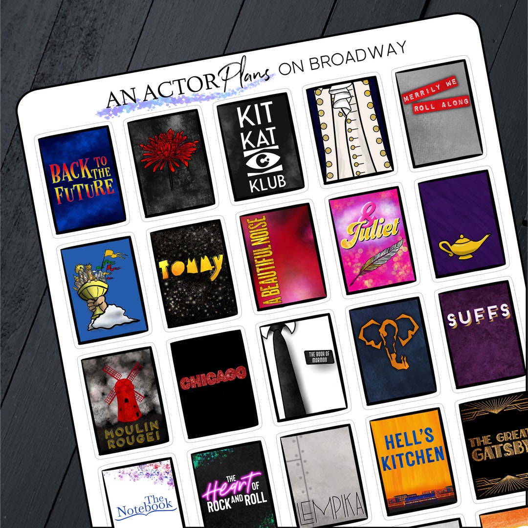 On Broadway Theater Poster Planner Sticker Sheet - Etsy