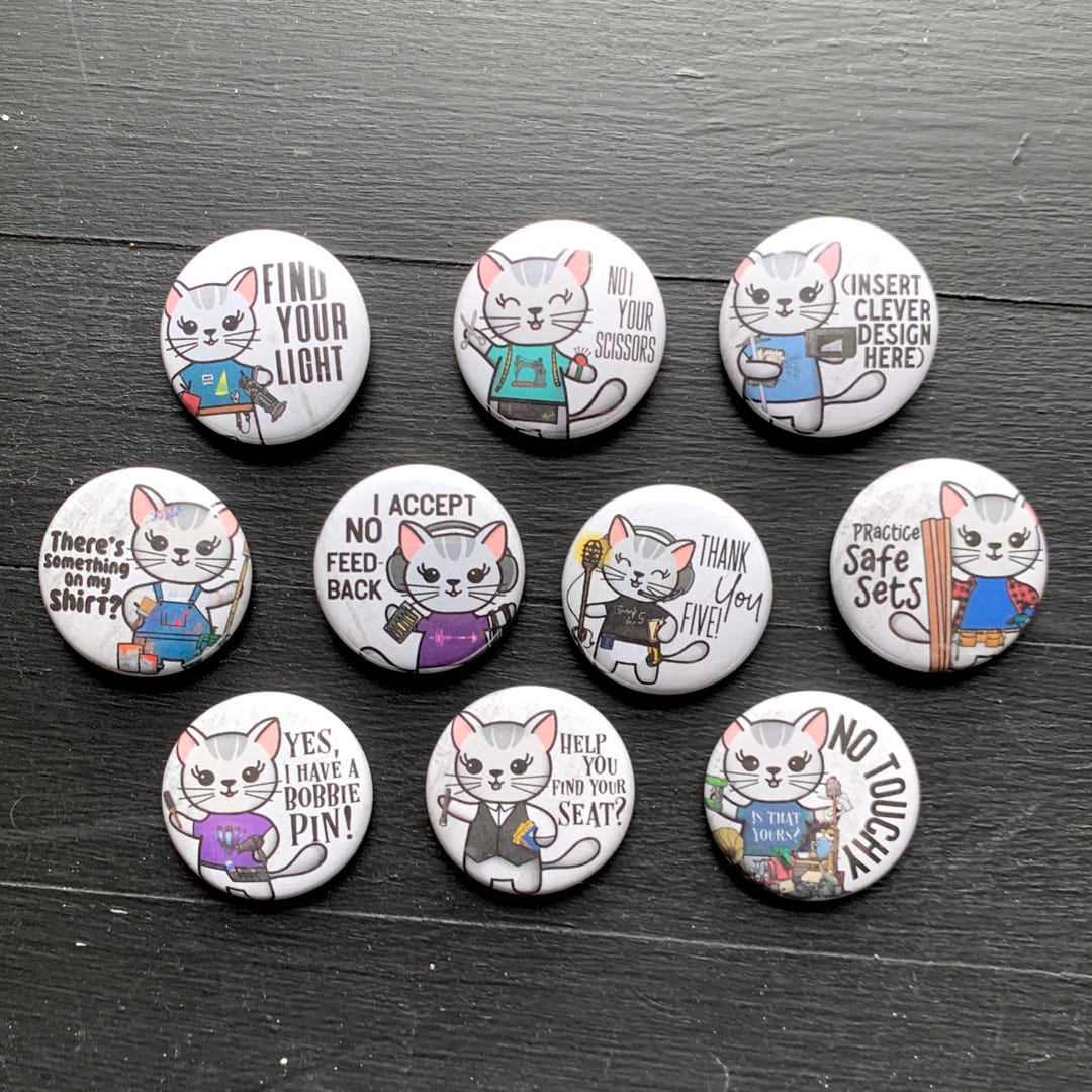 Theatre Tech - 1 Inch Pin Back Button Set - Etsy