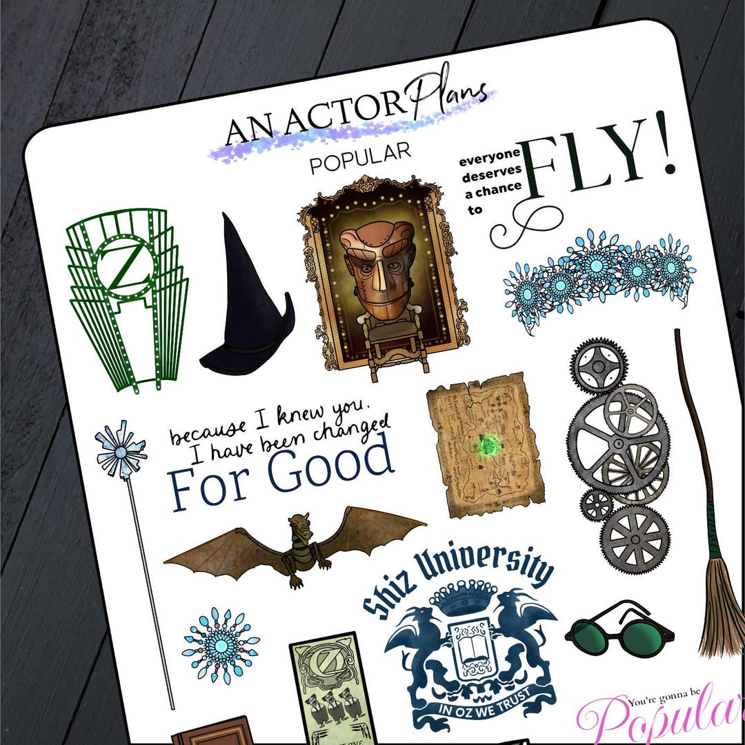 Popular // Broadway Theatre Planner Bullet Journal Doodle Sticker Sheet ...