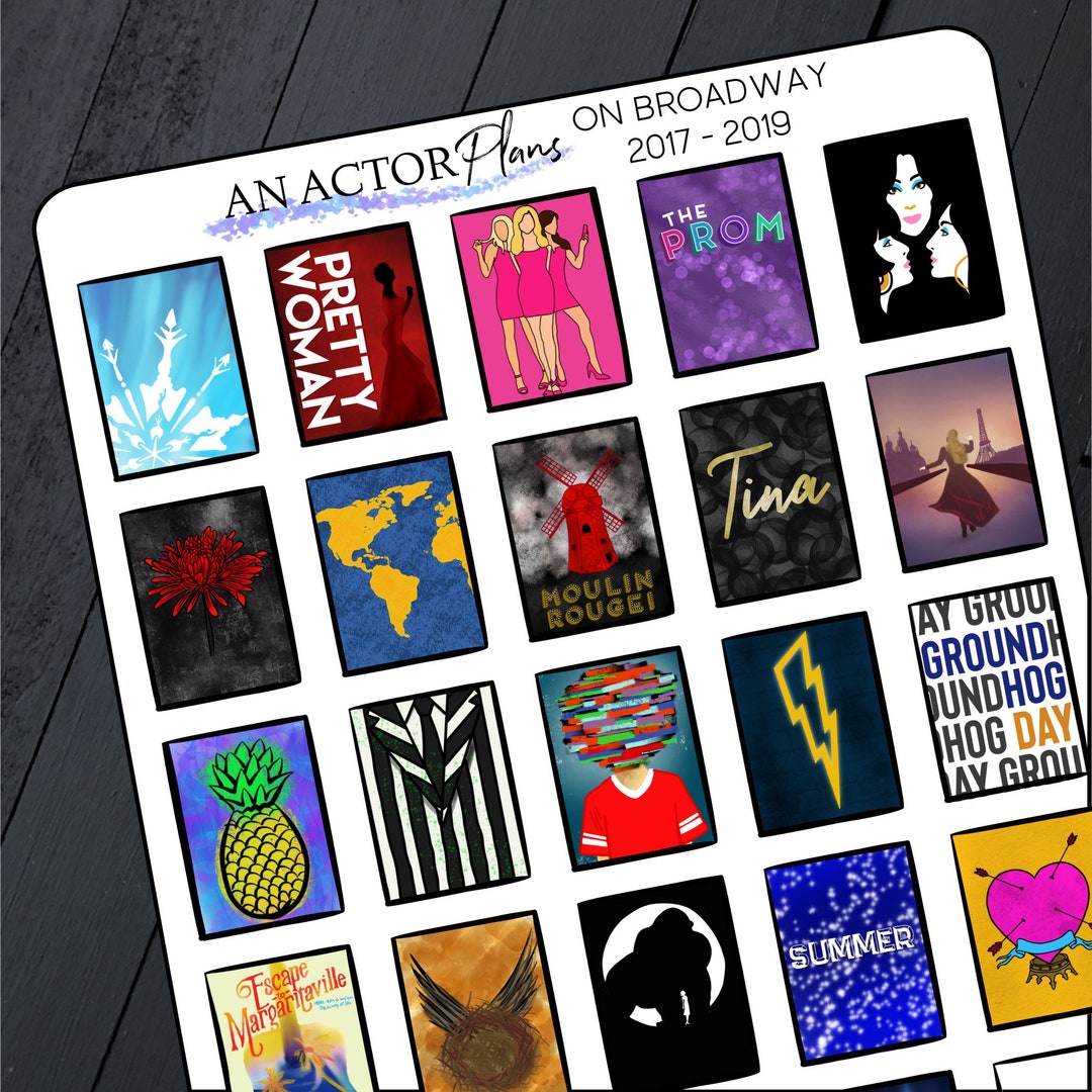 On Broadway // 2017 - 2019 // Theater Poster Planner Journal Sticker ...