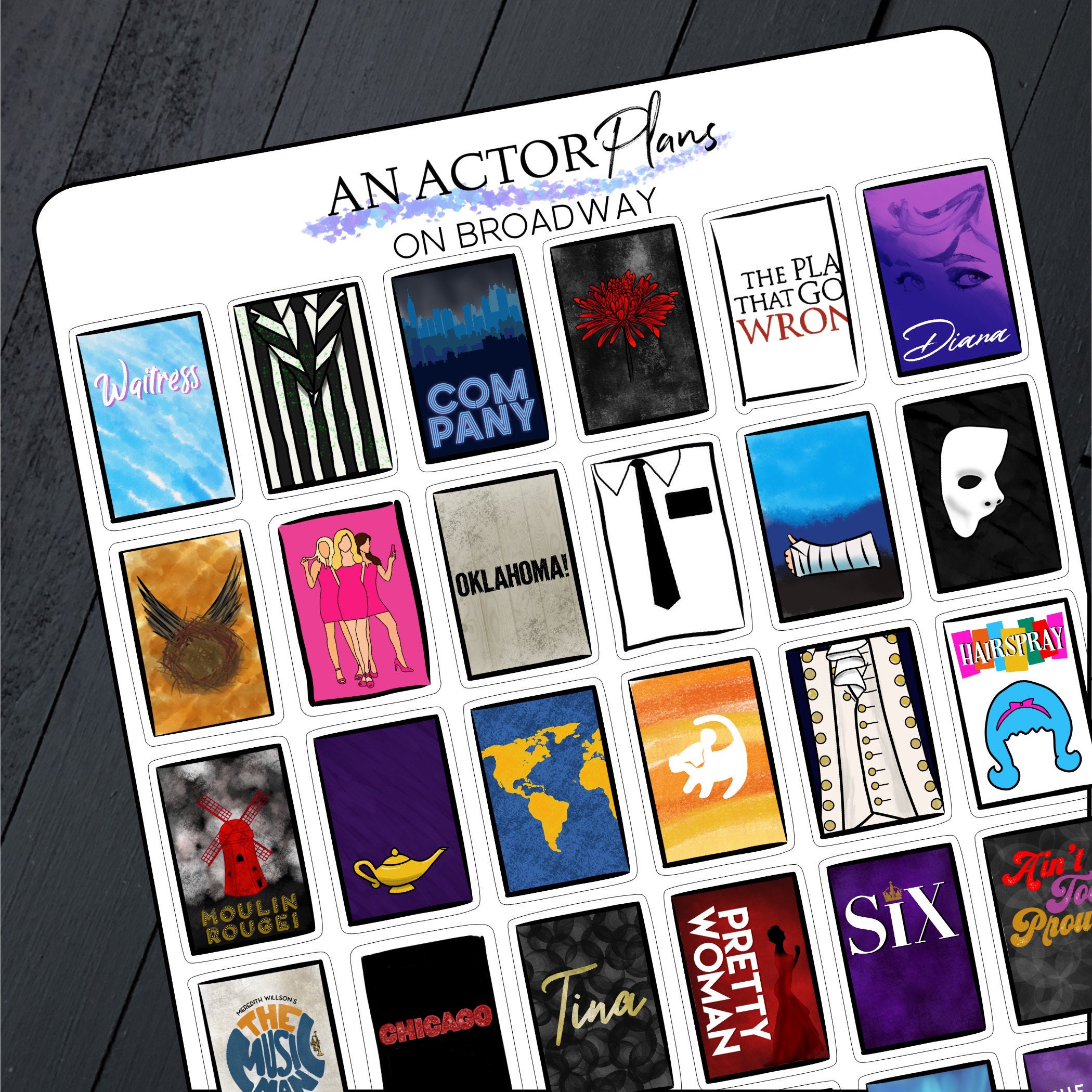 On Broadway Theater Poster Planner Sticker Sheet - Etsy