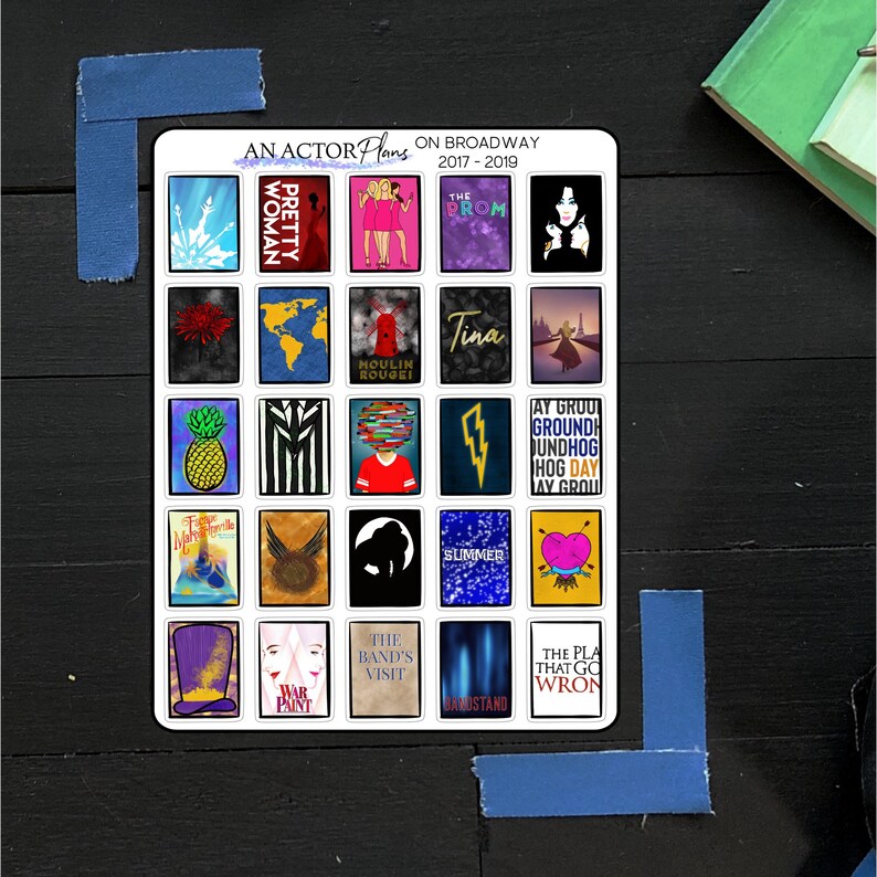 On Broadway // 2017 - 2019 // Theater Poster Planner Journal Sticker ...