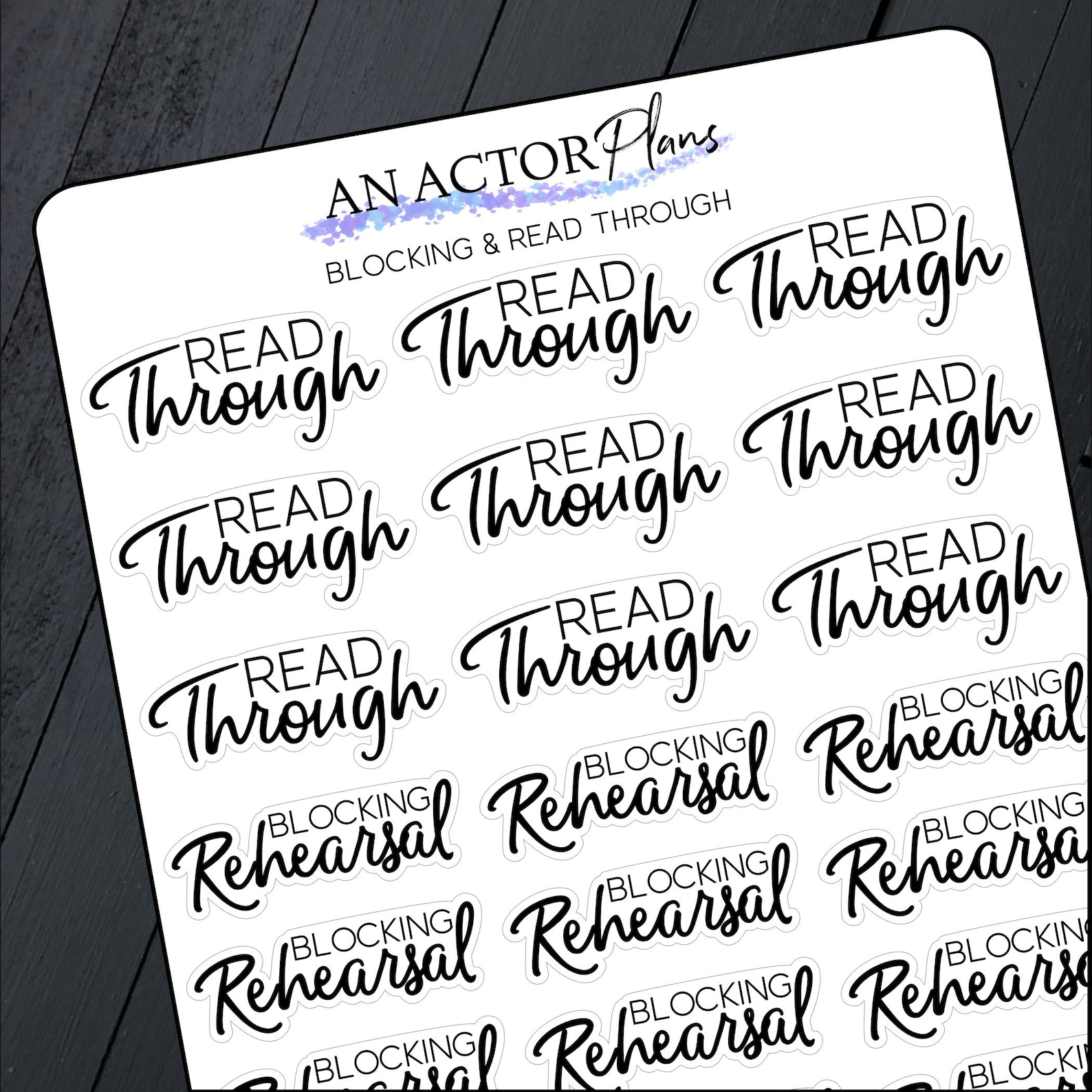 Blocking & Read Through Rehearsal Sticker - Etsy