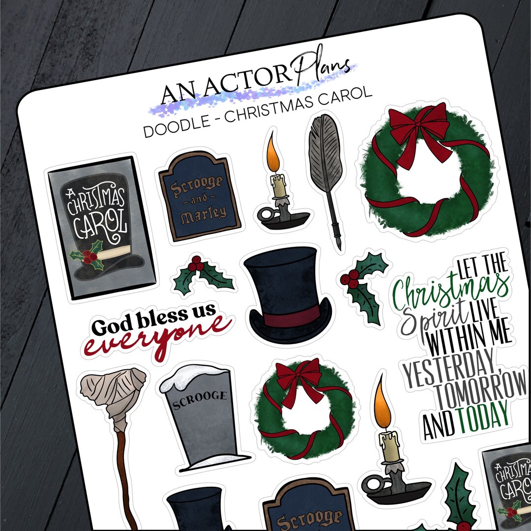 Christmas Carol // Broadway Doodle Sticker Sheet - Etsy
