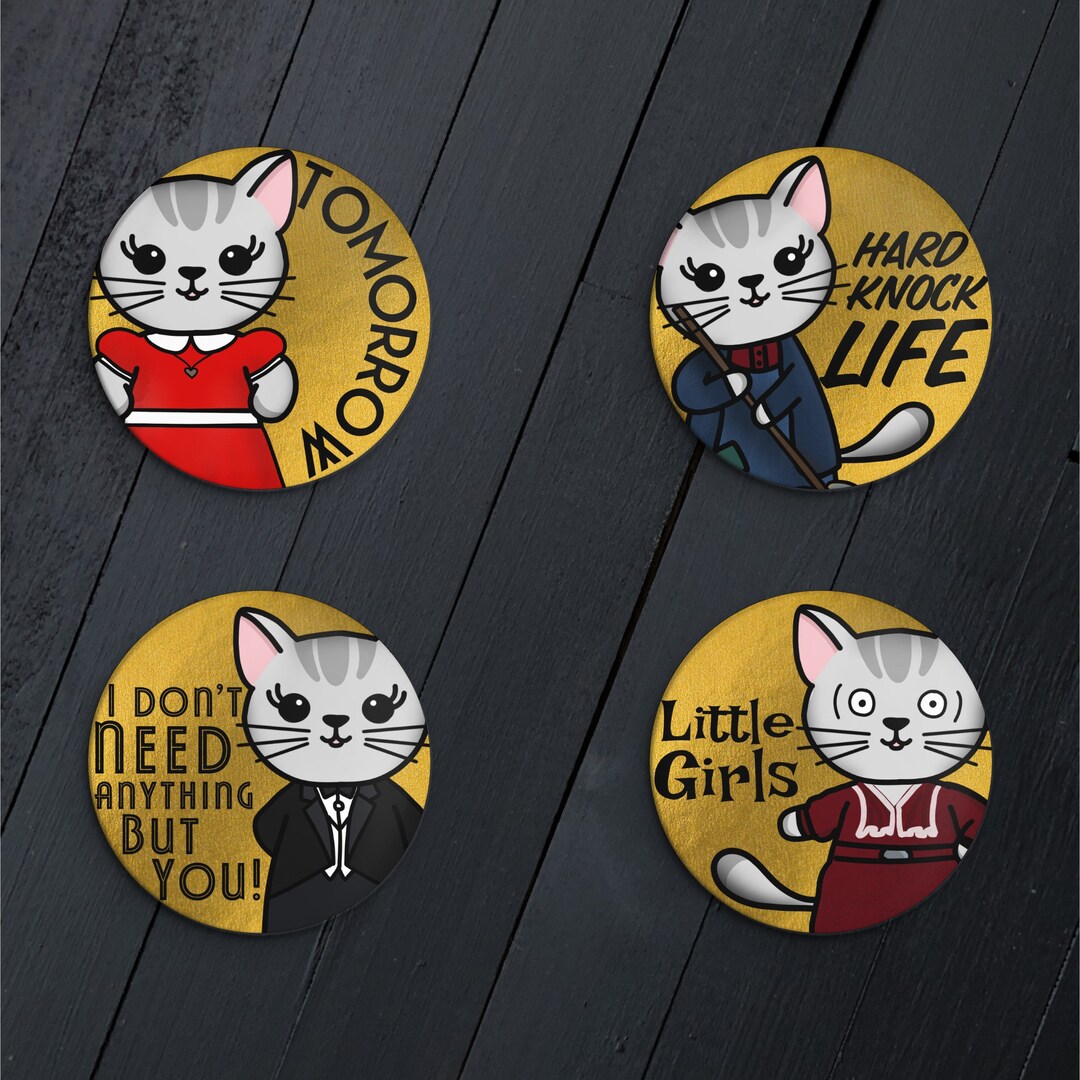 Annie // 1 Inch Pin Back Button Set // Opening Night Gift - Etsy