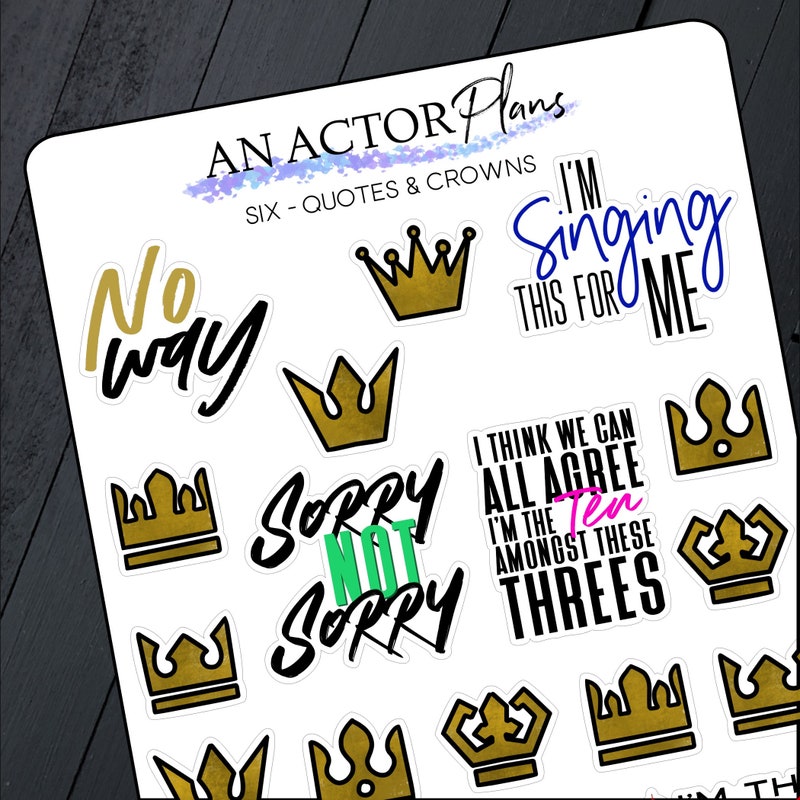 Six the Musical Stickers - Etsy