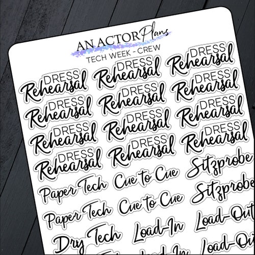 Tech Week Actor Theater Planner Sticker Sheet - Etsy