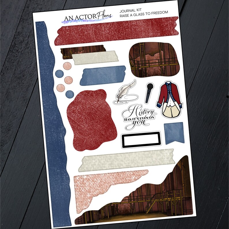 Raise a Glass to Freedom // Journal Sticker Kit // Broadway Theatre ...
