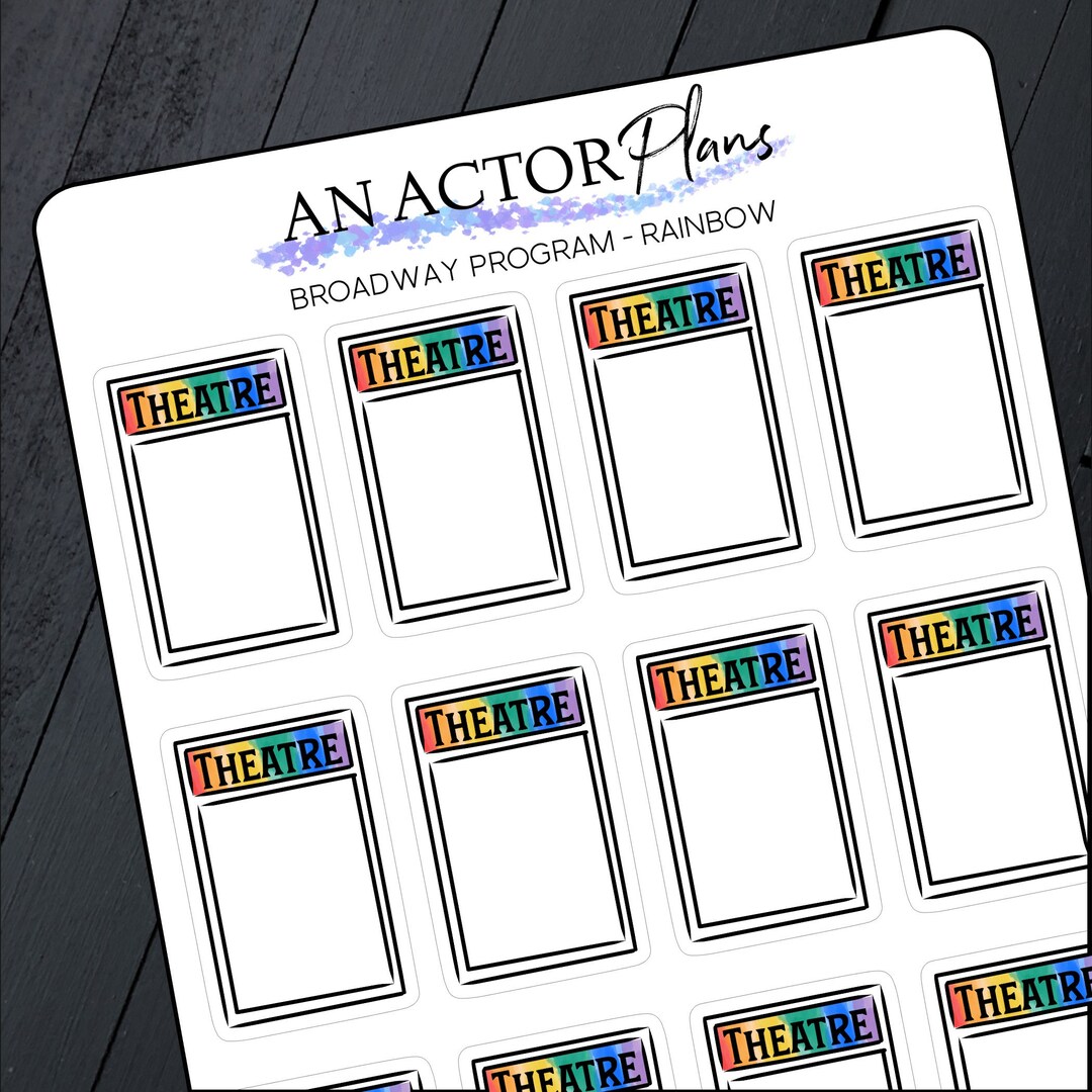 Rainbow Broadway Program // Theatre Doodle Sticker for Planners ...