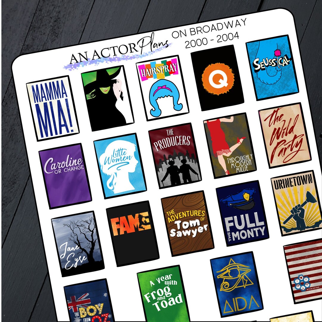 On Broadway // 2000 - 2004 // Theater Poster Planner Journal Sticker ...