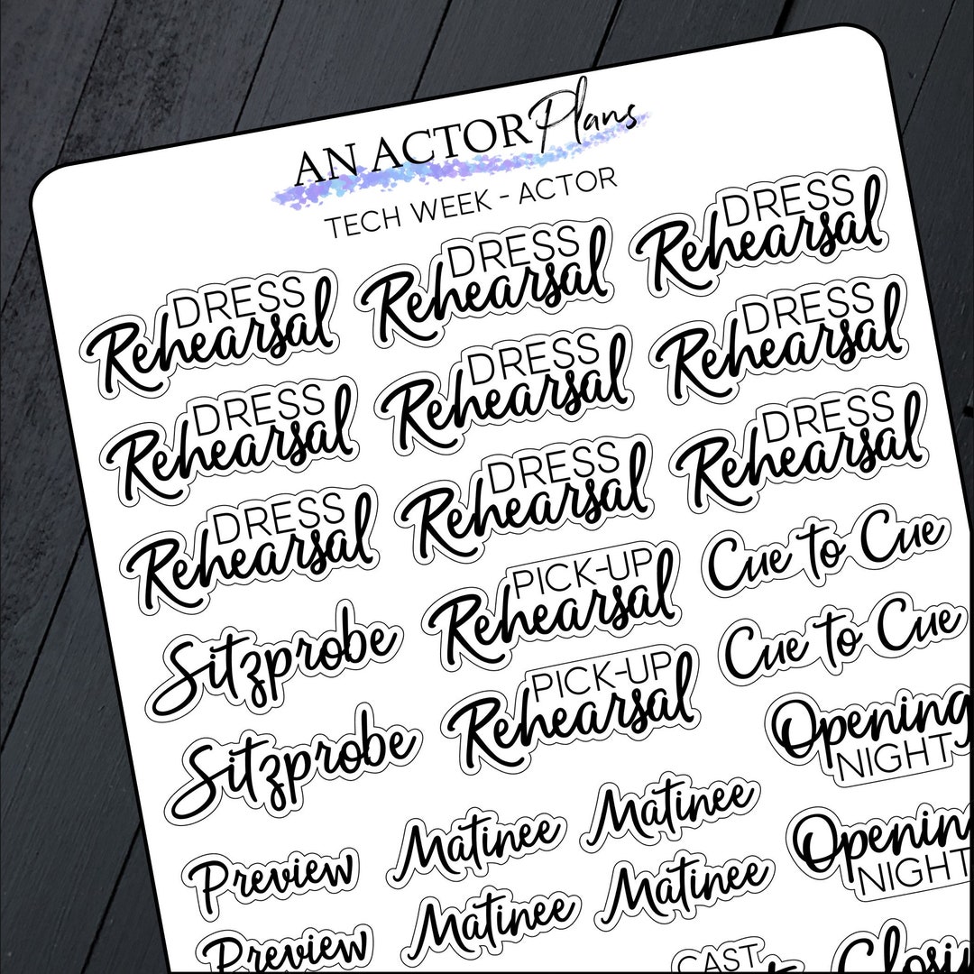 Tech Week - Actor- Theater Planner Sticker Sheet - Etsy