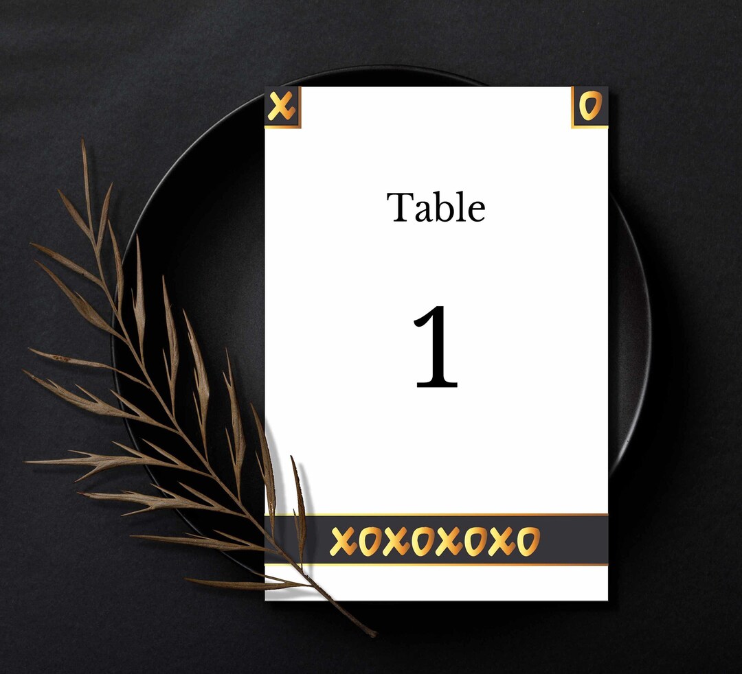 Hugs and Kisses Table Number Template - Etsy