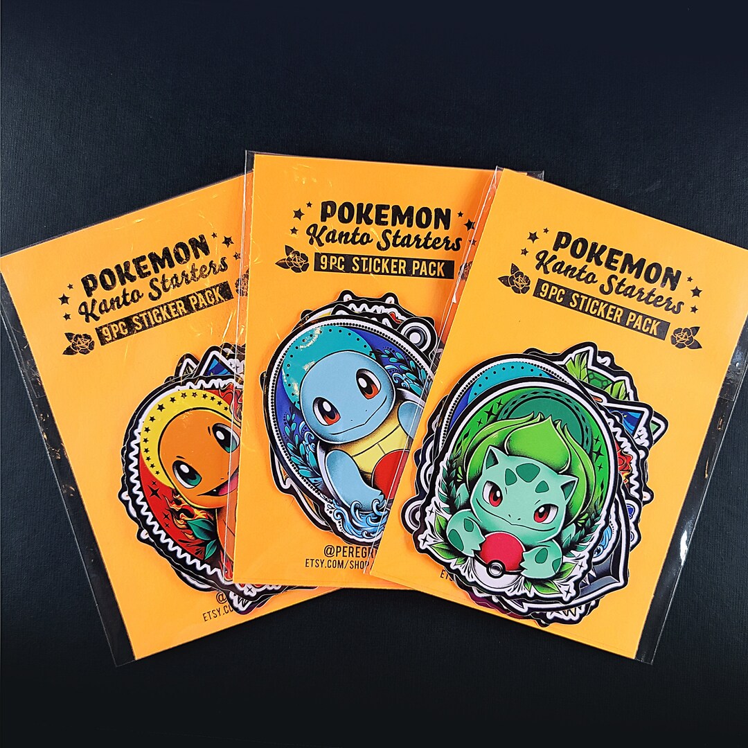 Pokemon Kanto Starters Sticker Pack *upgraded Quality!* - Etsy