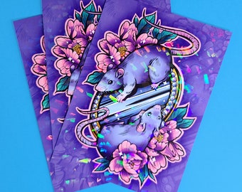 Donut Rat 8x8 Inch Cute Pet Rat Art Print - Etsy