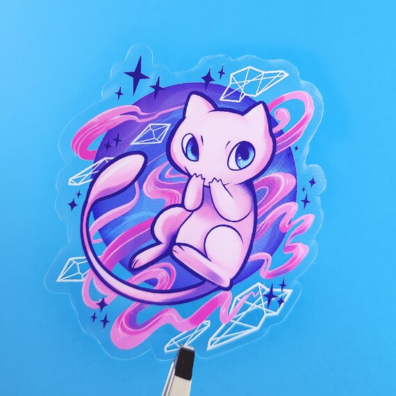 Mew Clear Transparent Vinyl Sticker - Etsy