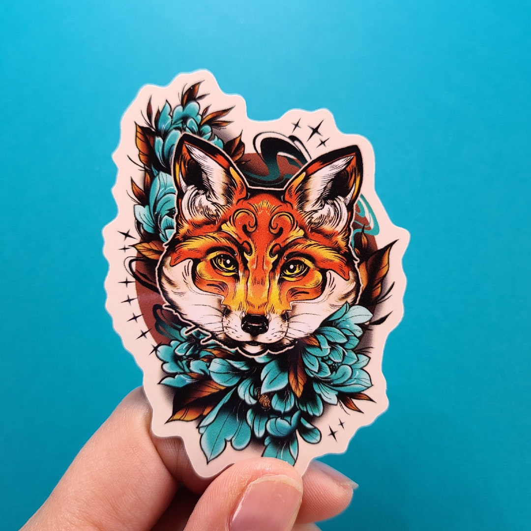 Red Fox Vinyl Sticker - Etsy