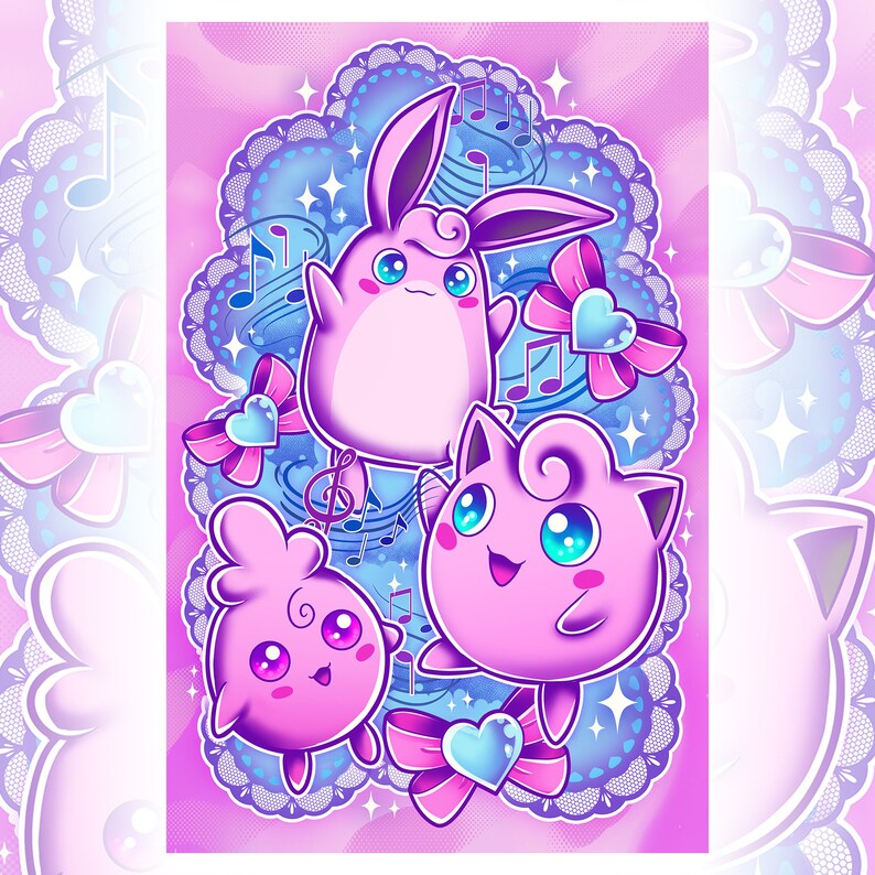 Jigglypuff Family 11 X 17 Poster | Etsy