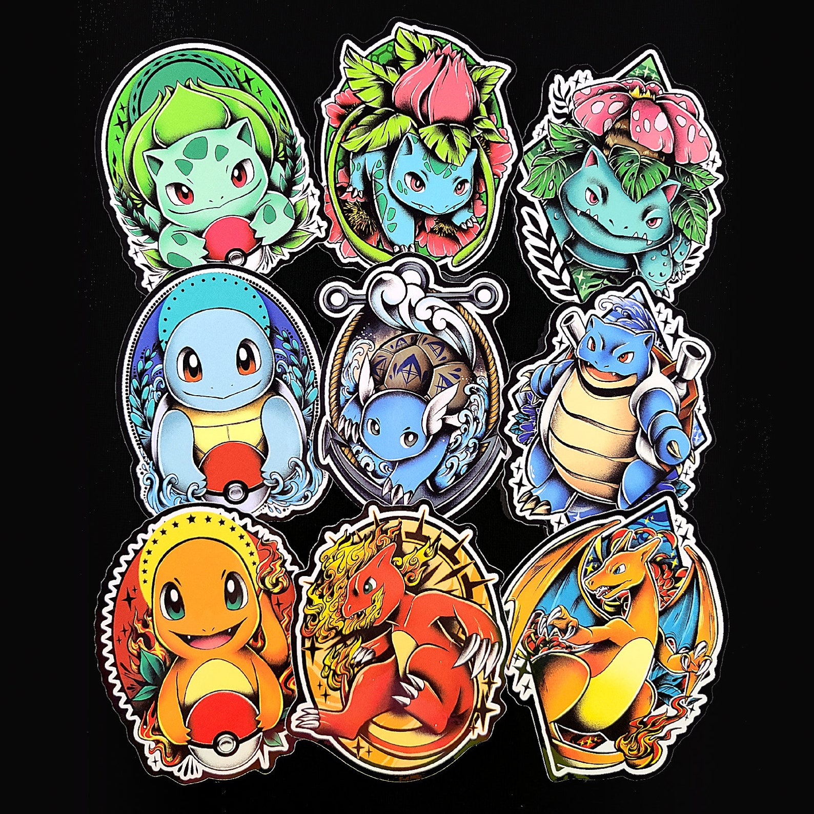 Pokemon Kanto Starters Sticker Pack upgraded Quality - Etsy