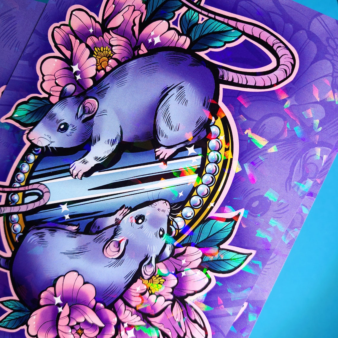 Cute Rats Sparkle Print 5x7 Print - Etsy