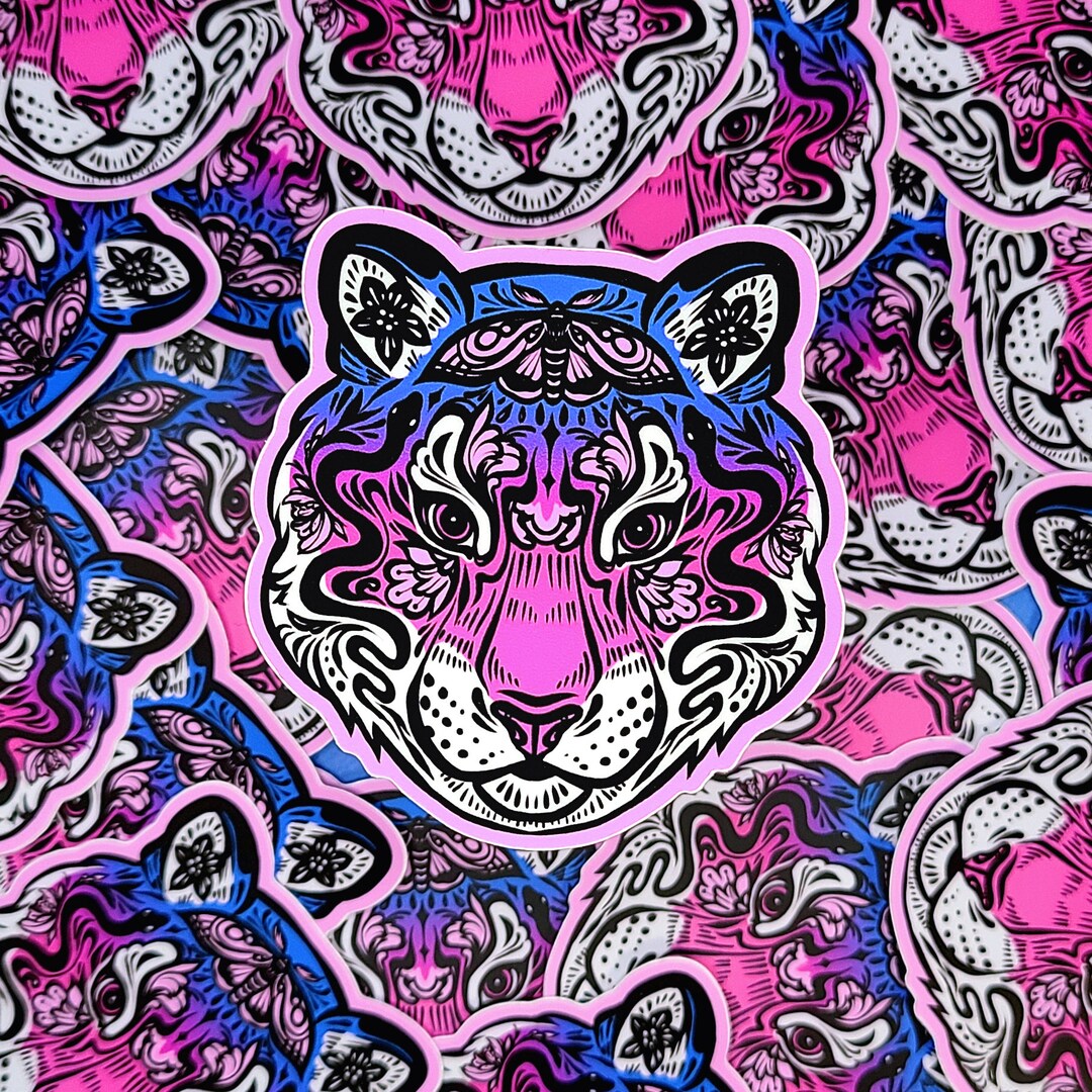 Tiger Collage Sticker Decal - Etsy