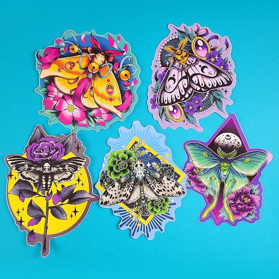 Moths Matte Vinyl Sticker Sticker Set | Etsy