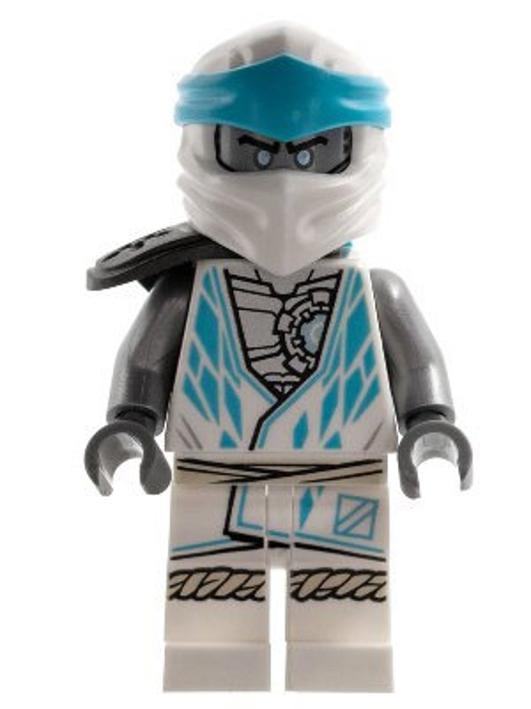 Lego MINIFIGURE Ninjago Zane - Core, Shoulder Pad, Scabbard /w Swords ...