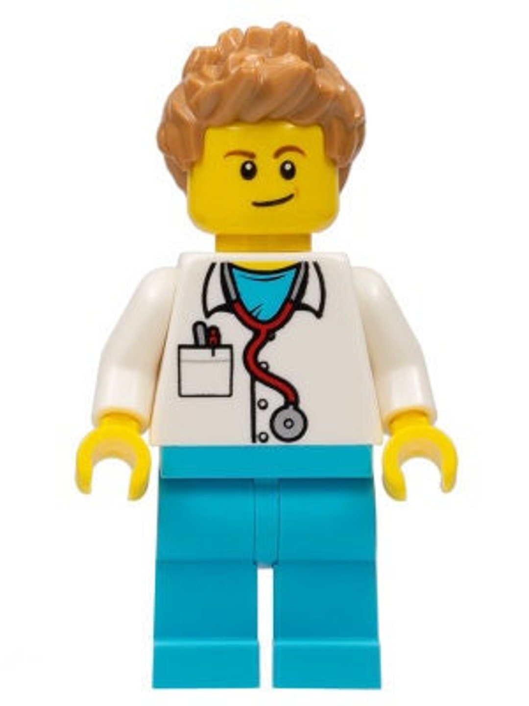 Lego MINIFIGURE City Doctor Nurse - Stethoscope, Medium Azure Legs ...