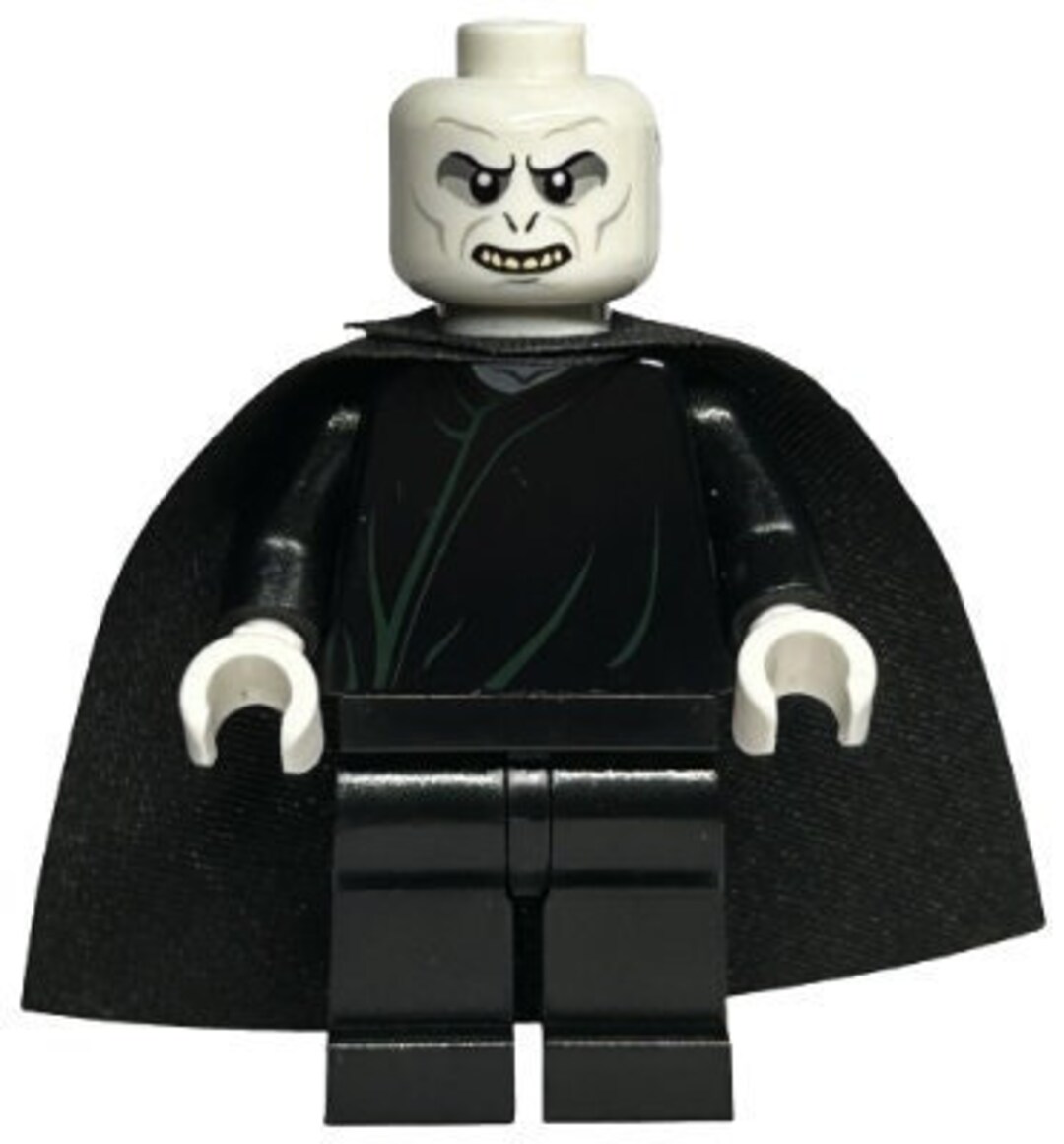 Real Lego MINIFIGURE Lord Voldemort - White Head, Black Cape, Dark ...
