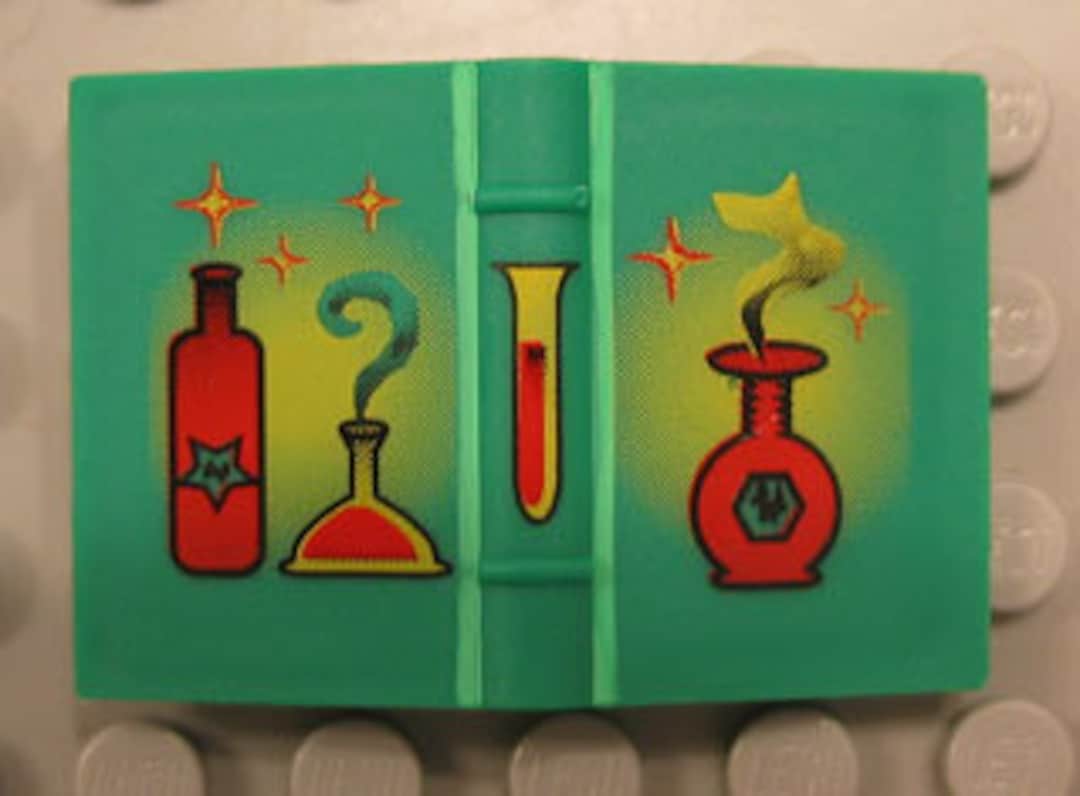 Minifigure, Green Utensil Spell Book 2 X 3 With Red and Yellow Bottles ...