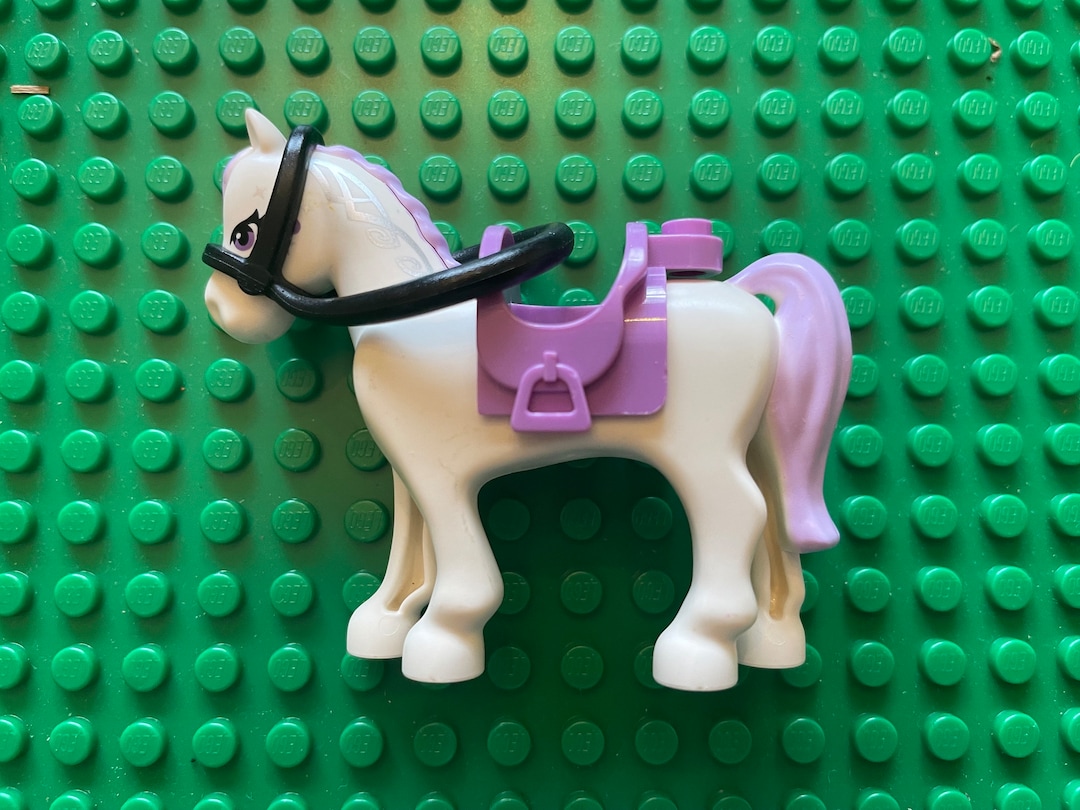 Lego MINIFIGURE Bridle Saddle Horse With 2 X 2 Cutout With Lavender ...