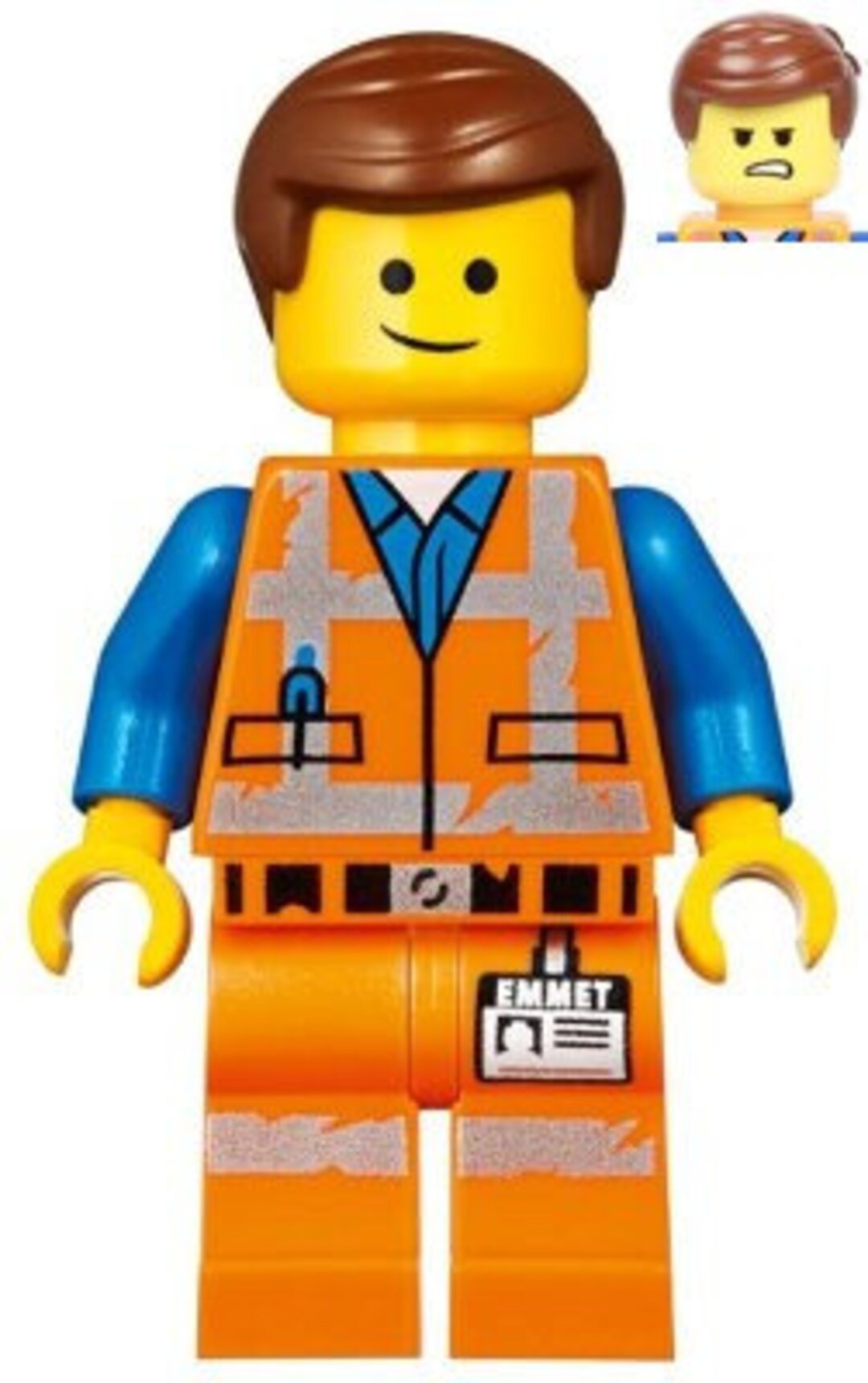 Lego MINIFIGURE Emmet - Lopsided Smile / Angry, Worn Uniform - Etsy