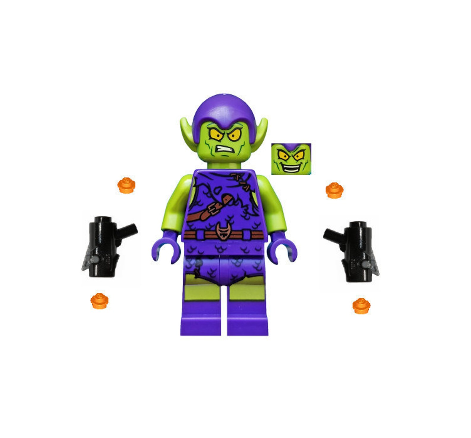 Lego MINIFIGURE Green Goblin - Dark Purple Outfit /w Blaster Shooters ...