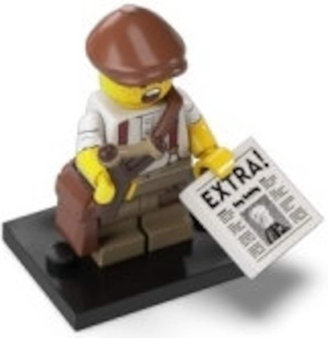 Lego MINIFIGURE Newspaper Kid, Series 24 (complete Set With Stand and ...
