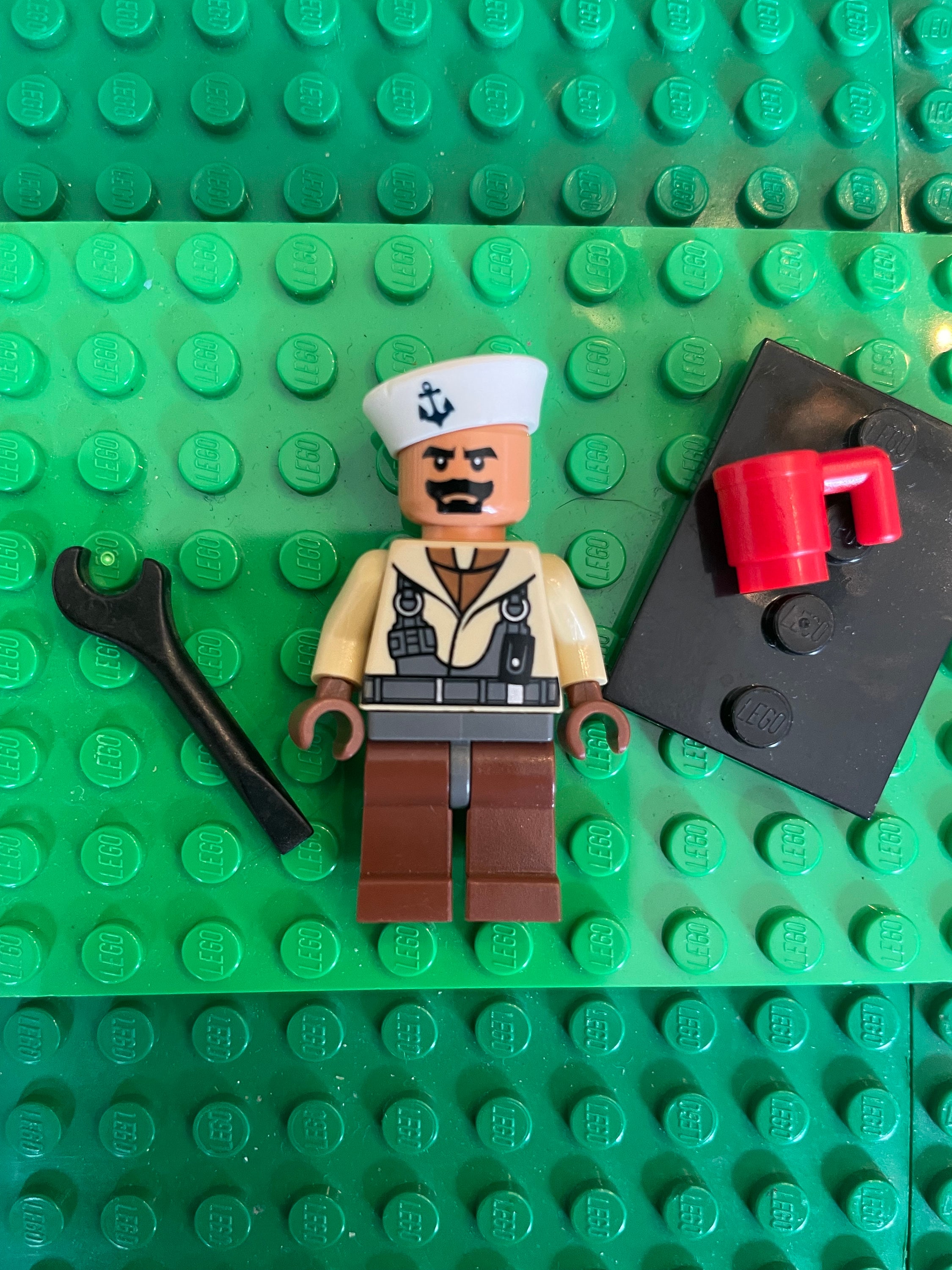 Lego MINIFIGURE LEGO Navy Pilot Jacket Mustache W/ Gear - Etsy