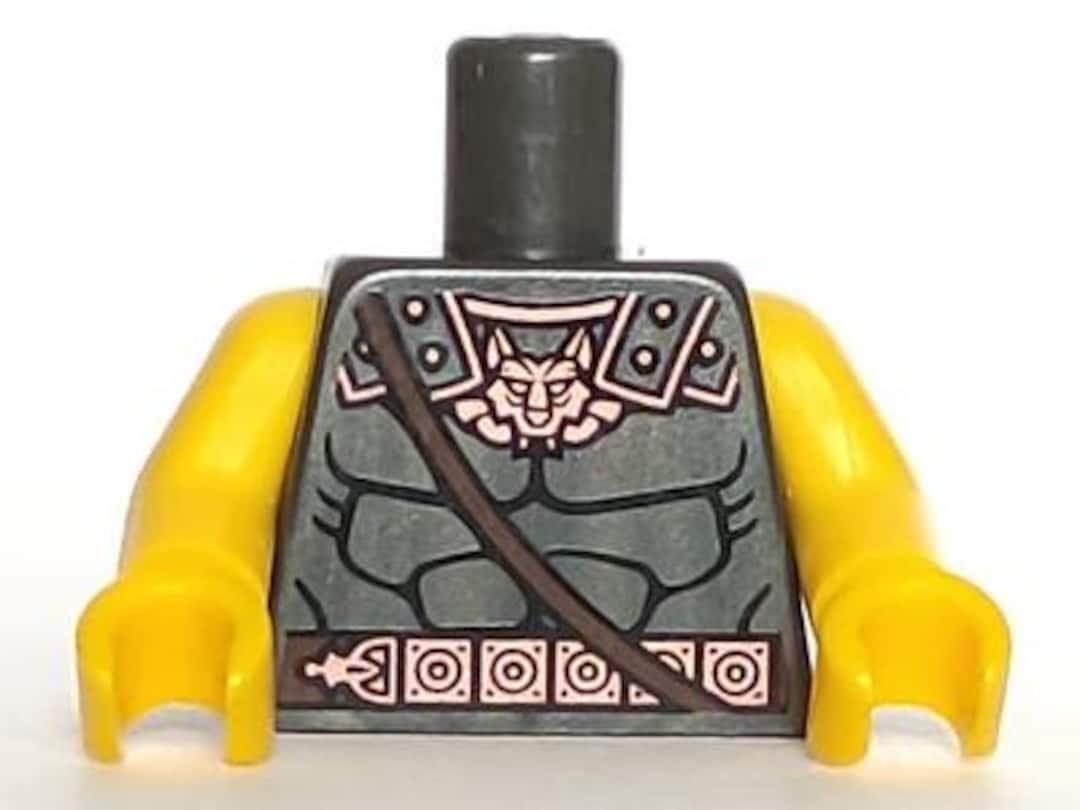 Lego Torso Bare Chest Muscles Outline With Wolf / Fox Head and Copper ...