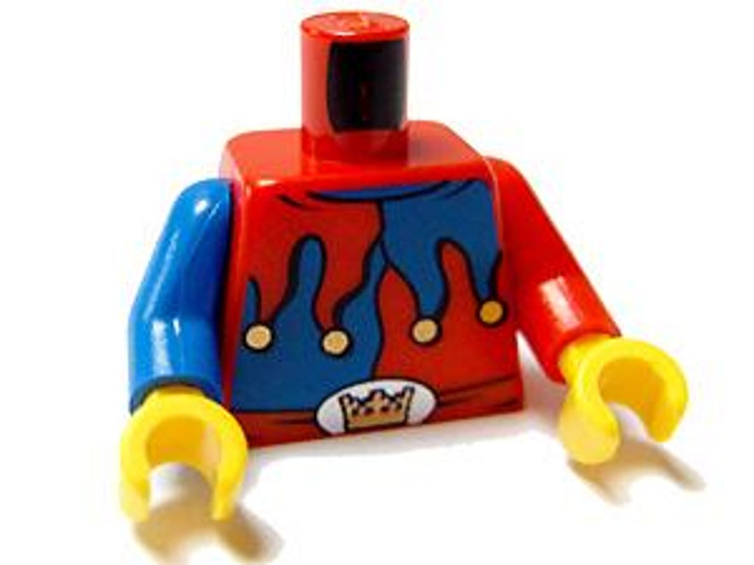 Lego Vintage Castle Knight Torso Castle Fantasy Era Red and Blue Jester ...