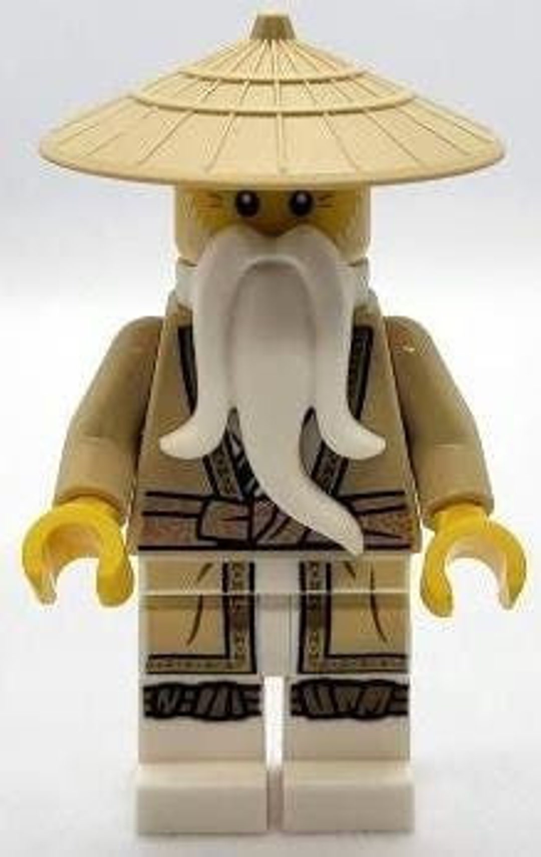 Lego MINIFIGURE Ninjago Wu Sensei - Legacy, Tan Robe, Braided Ponytail ...